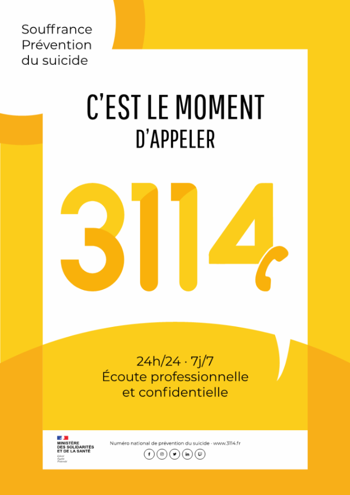 3114 : le numéro national de prévention du suicide - Santé Mentale